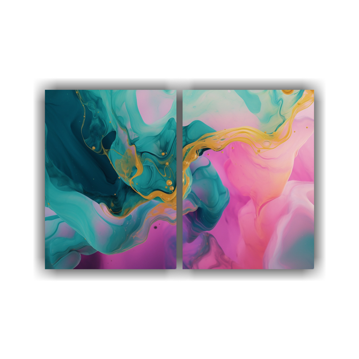 Cuadro Decorativo Vintage En Tela: Abstracto Rosa Y Verde Suave Fluido De Alta Resolución ...