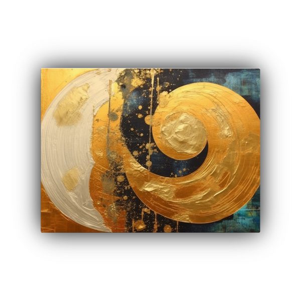 Cuadros Decorativos Circulares En Lienzo Dorado De Alta Calidad - Decocuadros