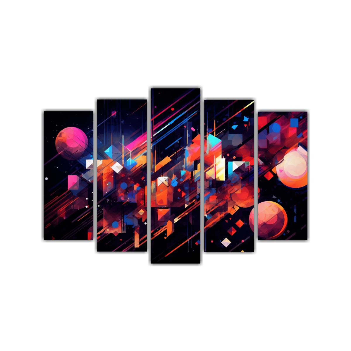 Cuadro Abstracto Geométrico De Alta Contraste - ¡Compra Ahora! - Decocuadros