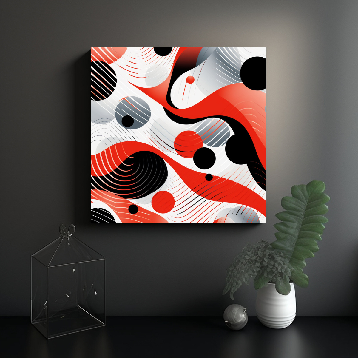 Cuadro Minimalista En Rojo, Blanco Y Negro - DecoCuadros