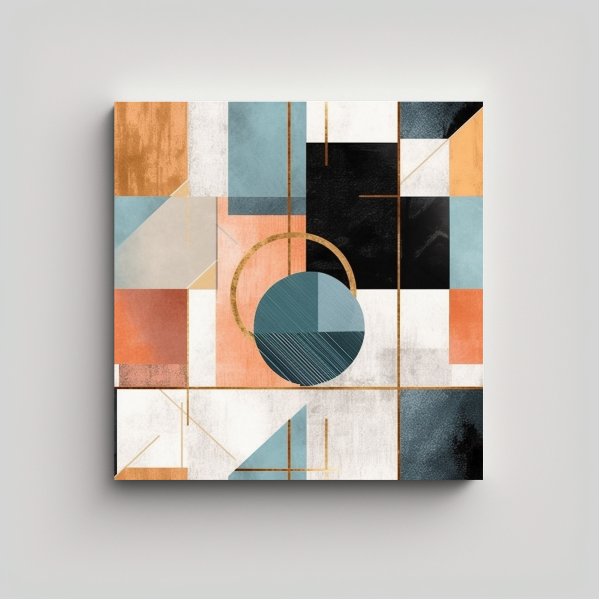 Cuadro Geométrico Moderno En Tela Canvas - DecoCuadros