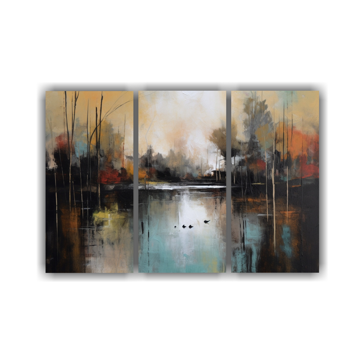 Conjunto 3 Cuadros Paisaje Abstracto - ¡Decora Con Estilo! - Decocuadros