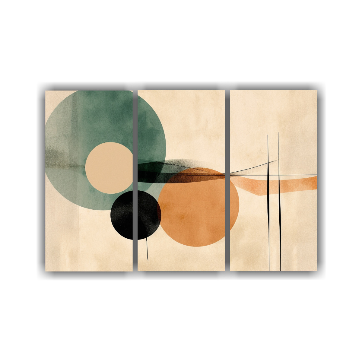 Conjunto 3 Cuadros Lienzo Relieve Arte Abstracto Minimalista - DecoCuadros