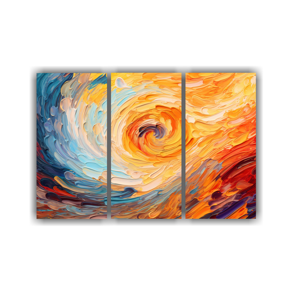 Conjunto 3 Lienzos Tela Abstractos Forma Clásica, Remolino - DecoCuadros