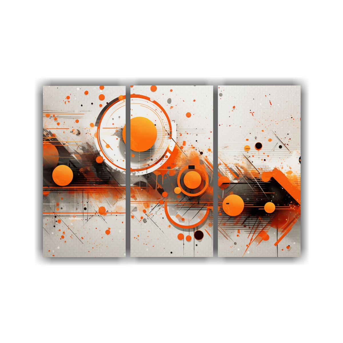 Conjunto De 3 Lienzos Abstractos En Tonos Naranja - ¡Decora Con Estilo! - Decocuadros