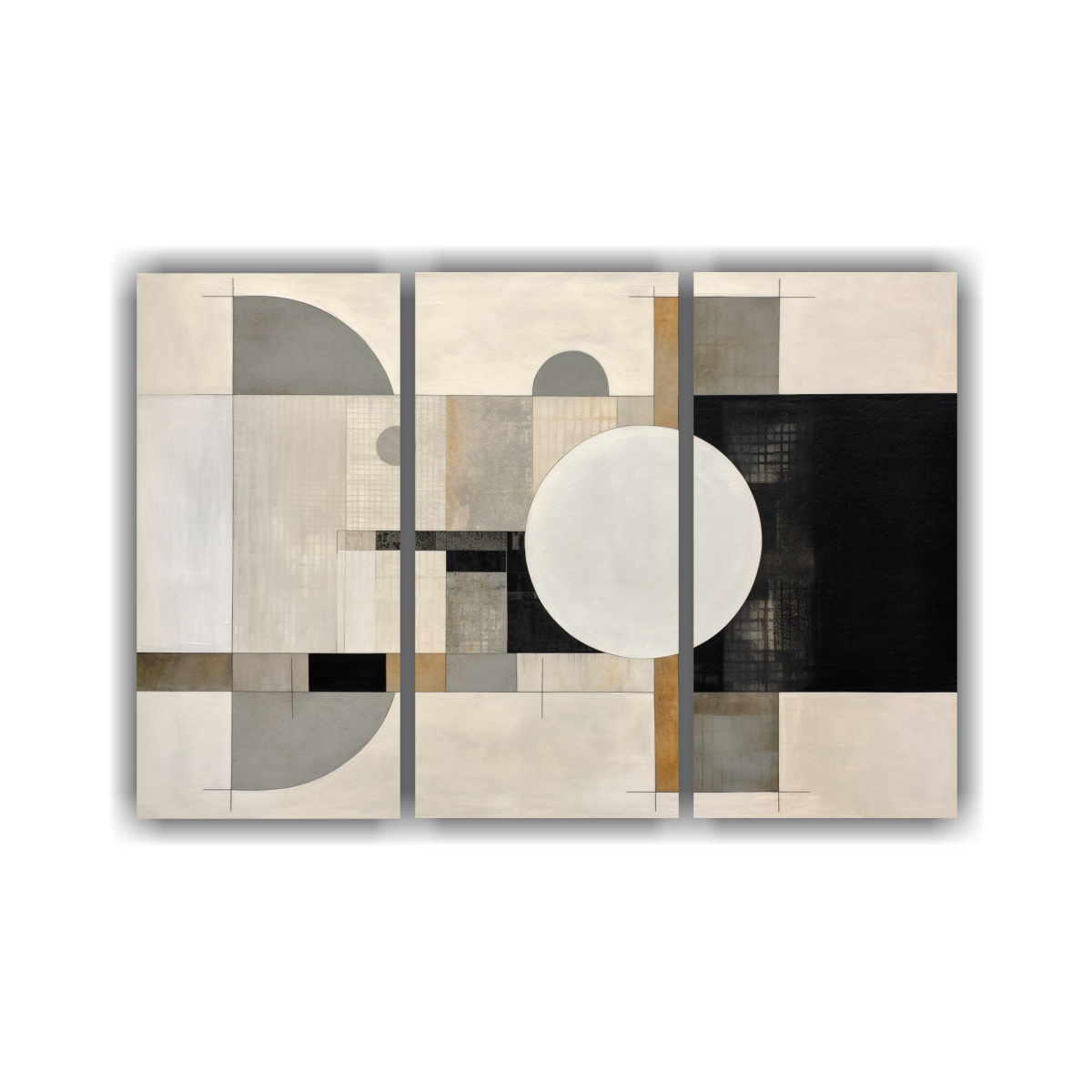 Conjunto Cuadros Vanguardia Clásica Abstracción Geométrica Minimalista - Decocuadros