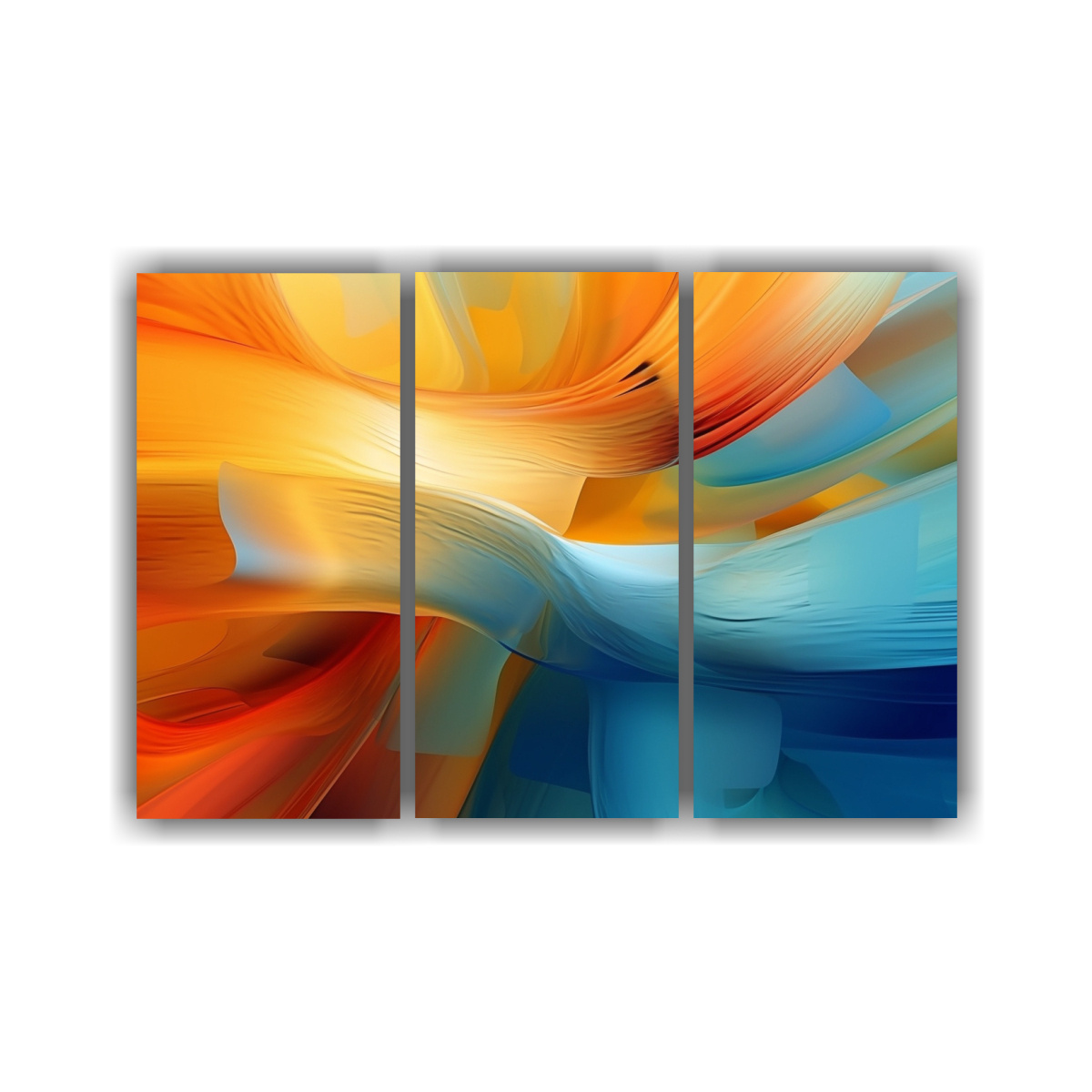 Cuadro Abstracto Azul Y Naranja - DecoCuadros