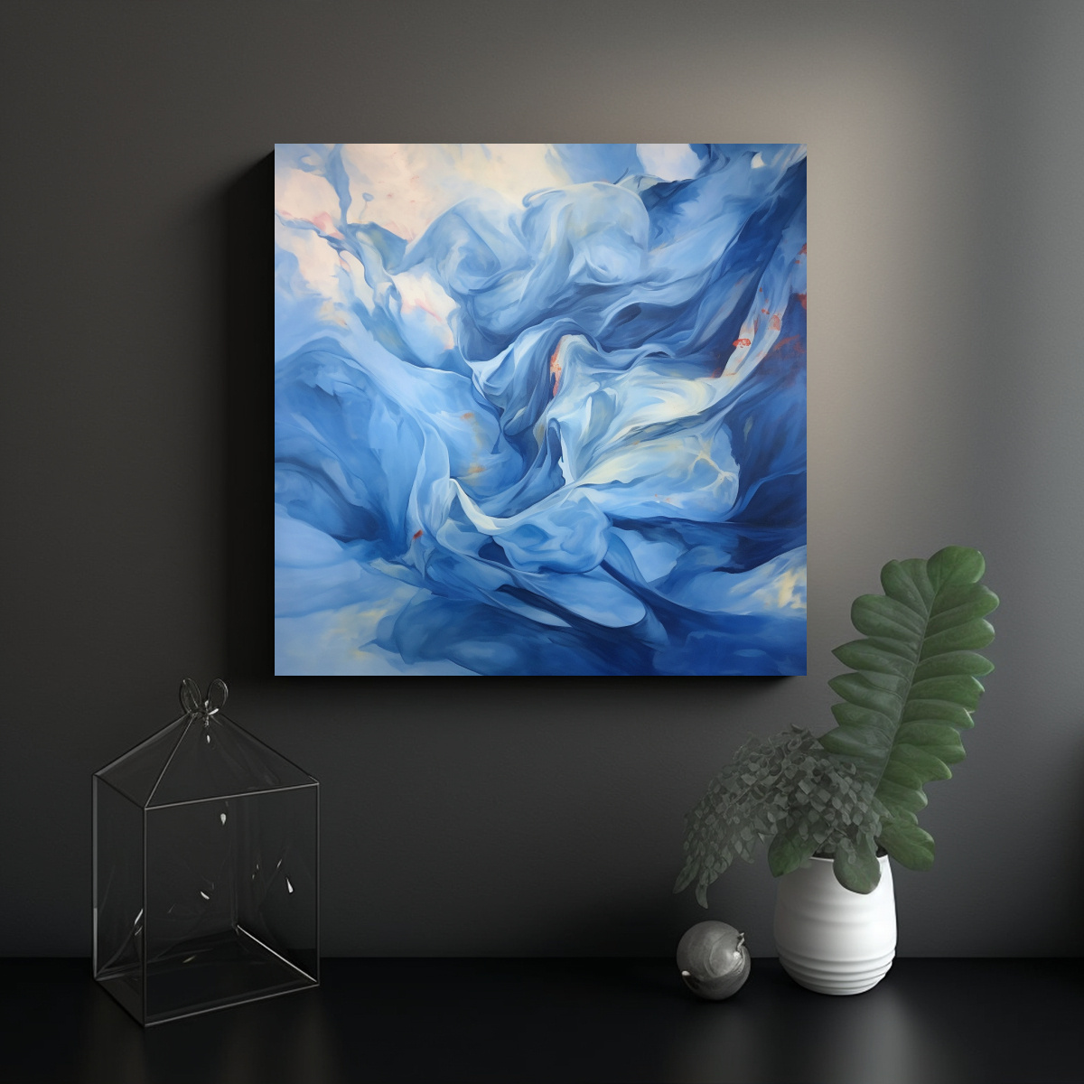 Cuadro Abstracto Azul Cielo Viento Positivo - DecoCuadros