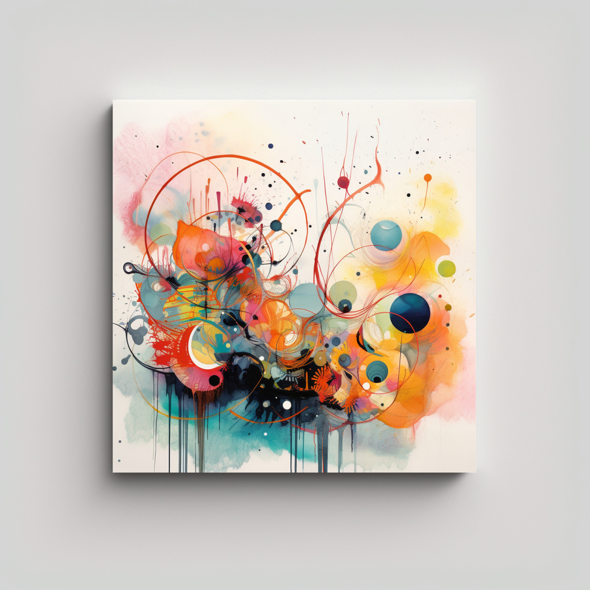 Cuadro Abstracto Colorido Con Ondas En Tela Canvas - DecoCuadros