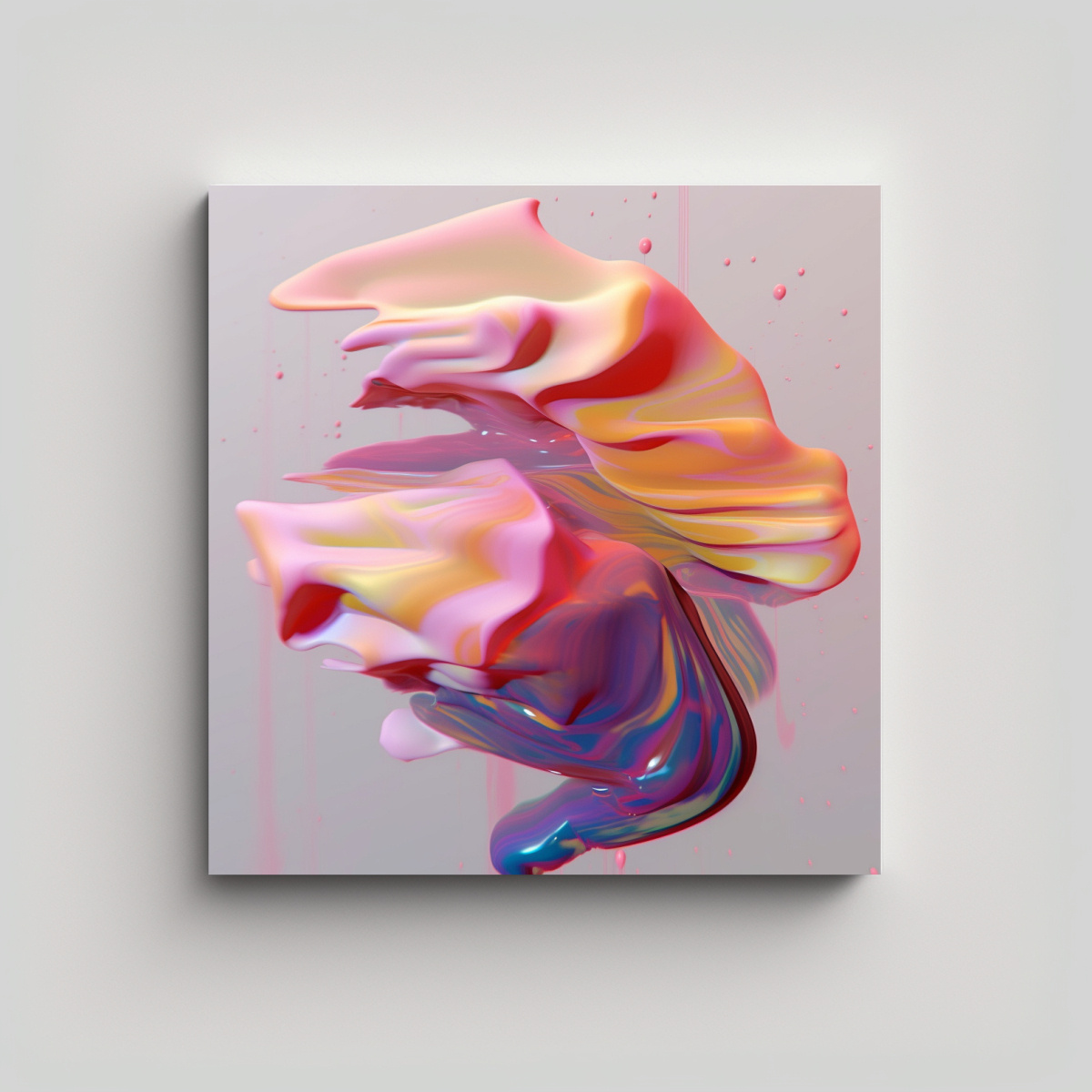 Cuadro Decorativo Abstracto Con Finas Líneas De Pintura En Tonos Cálidos - Decocuadros