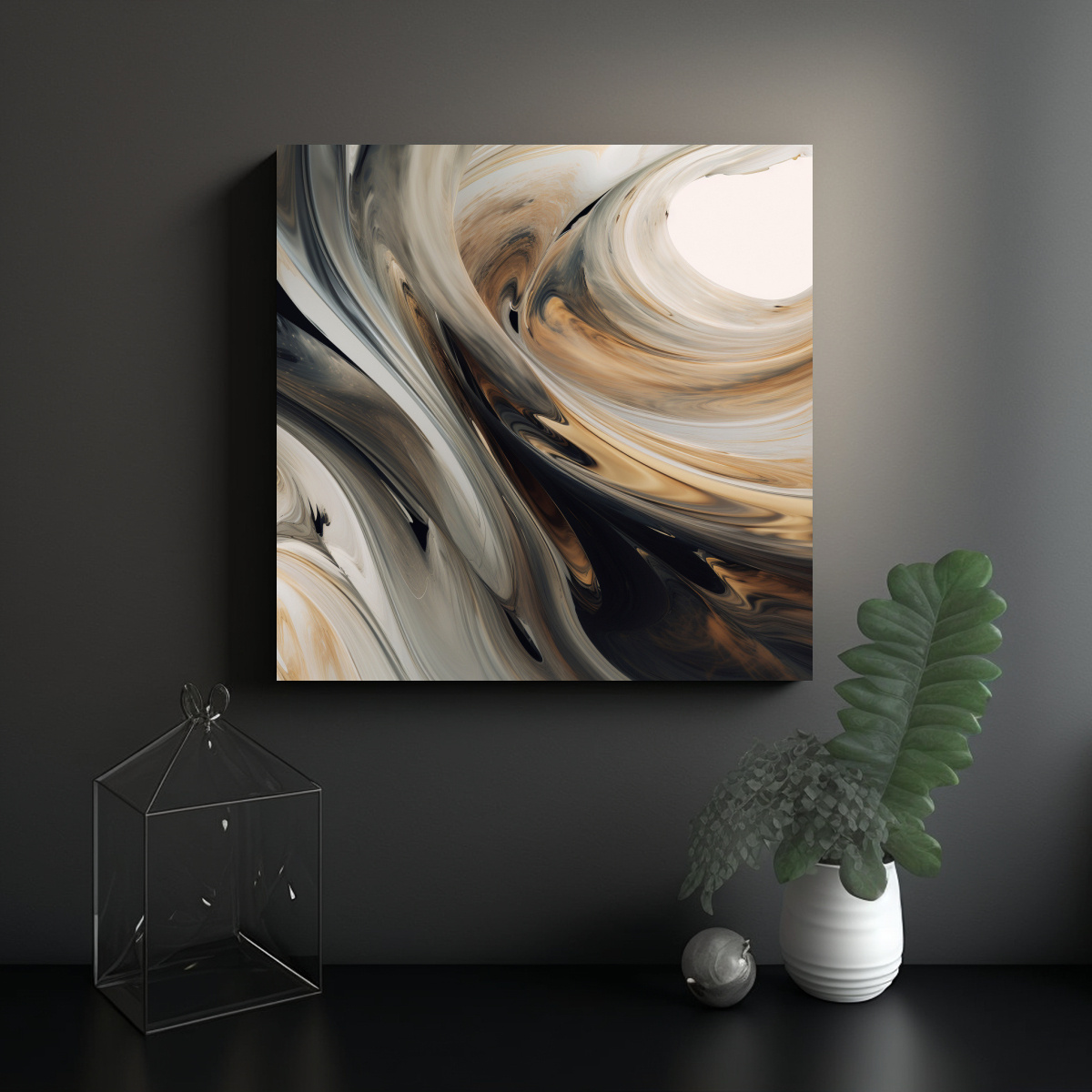 Cuadro Abstracto Conceptual En Tonos Neutros 4k - DecoCuadros