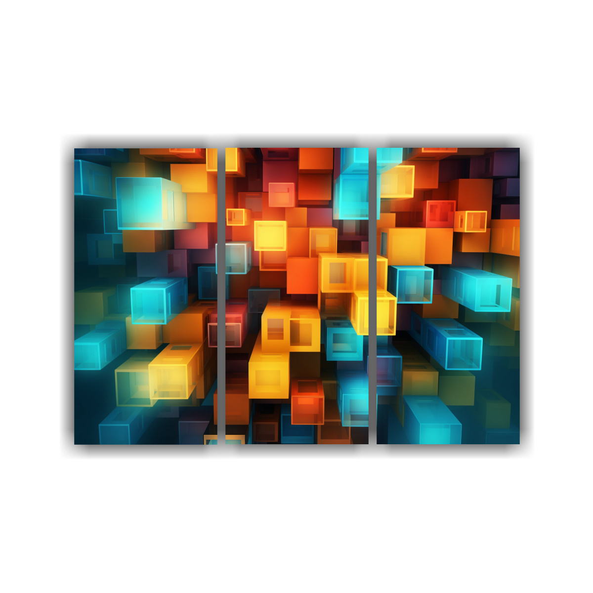 Cuadro Abstracto De Cuadrados En Colores Vibrantes - ¡Decoración ...