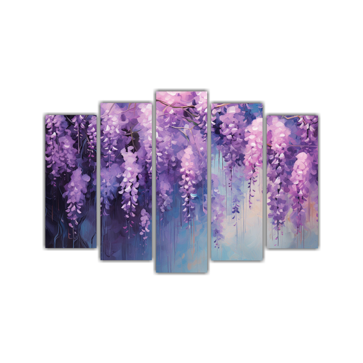 Cuadro Abstracto De Flores De Glicinias En Alto Detalle - DecoCuadros