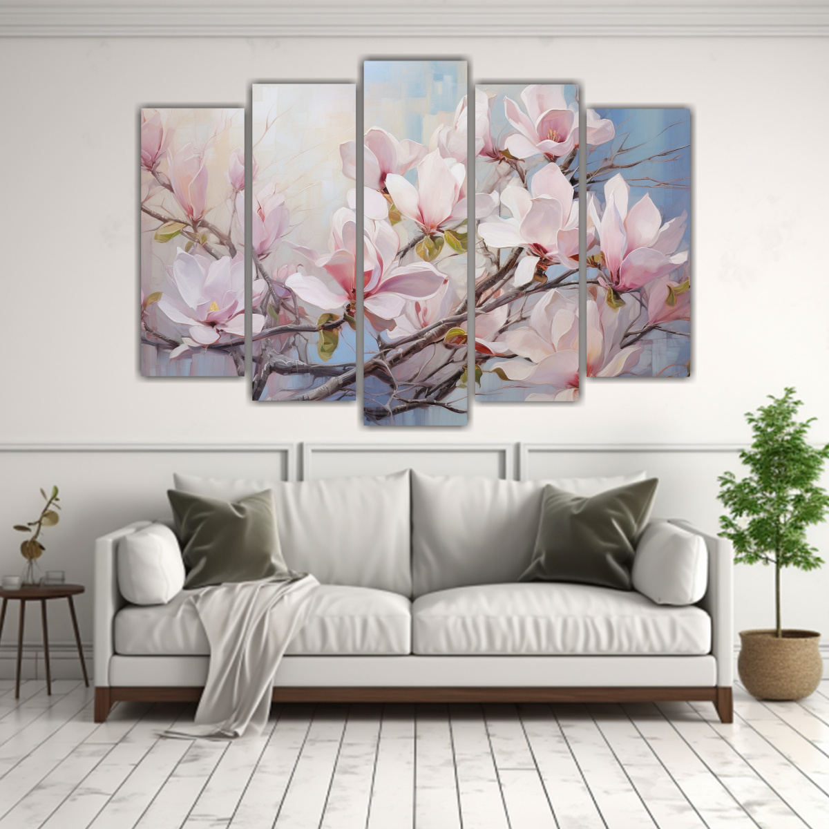 Cuadro Abstracto De Magnolias En Alto Detalle - DecoCuadros