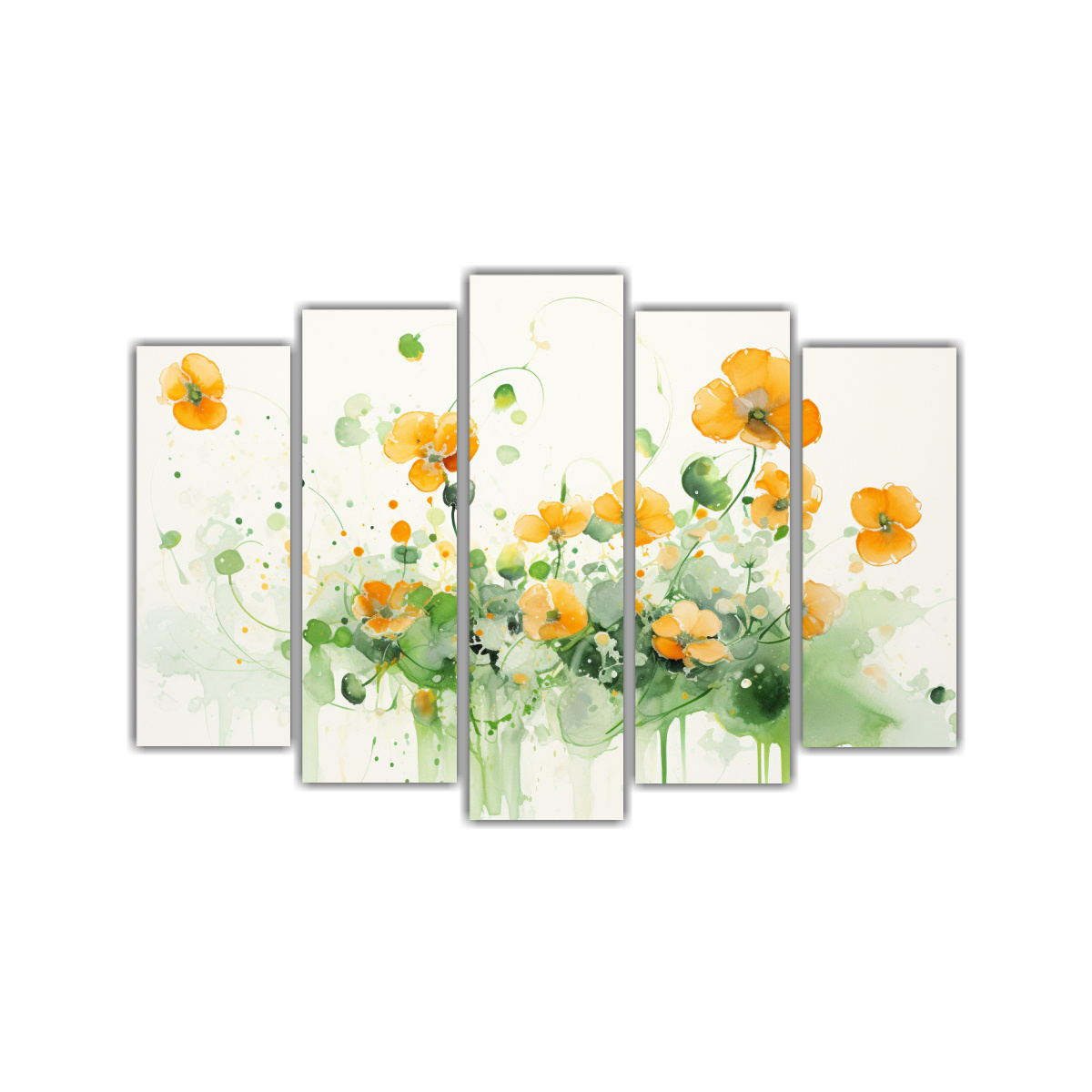 Cuadro Abstracto Verde Y Naranja - DecoCuadros