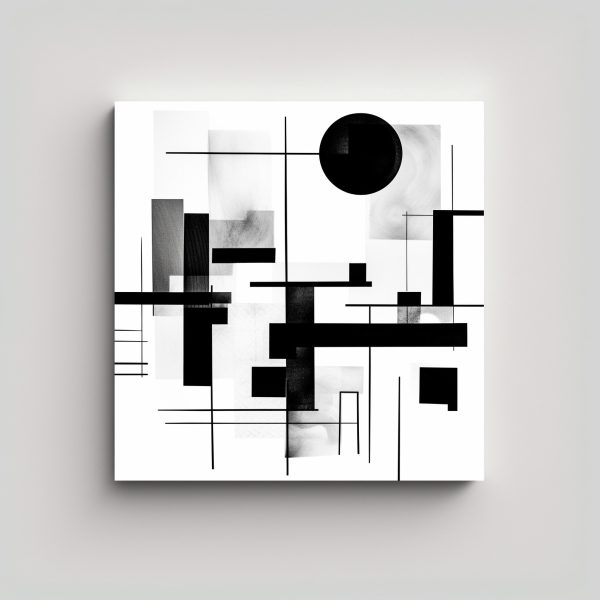 Cuadro Abstracto En Blanco Y Negro, Líneas Minimalistas Intensas ...