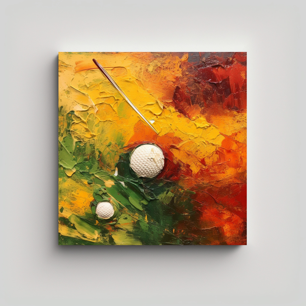 Cuadro Abstracto Mostaza Y Verde: Alta Resolución - ¡Oferta Única! - Decocuadros