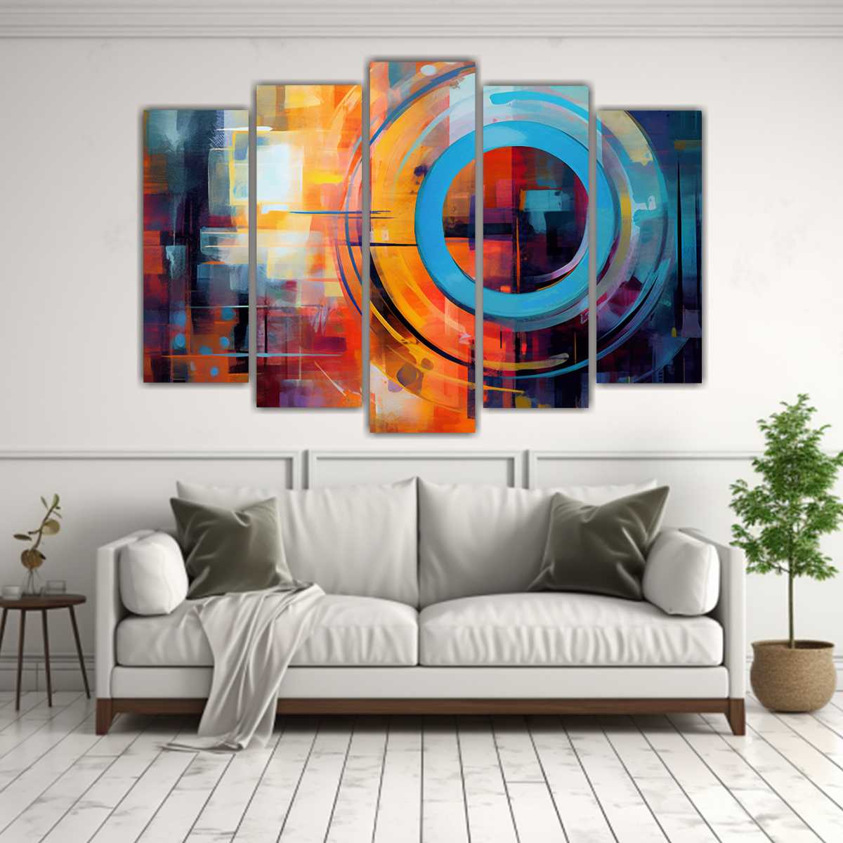 Cuadro Abstracto Moderno Tecnología Líneas Finas Complementa Decoración - Decocuadros