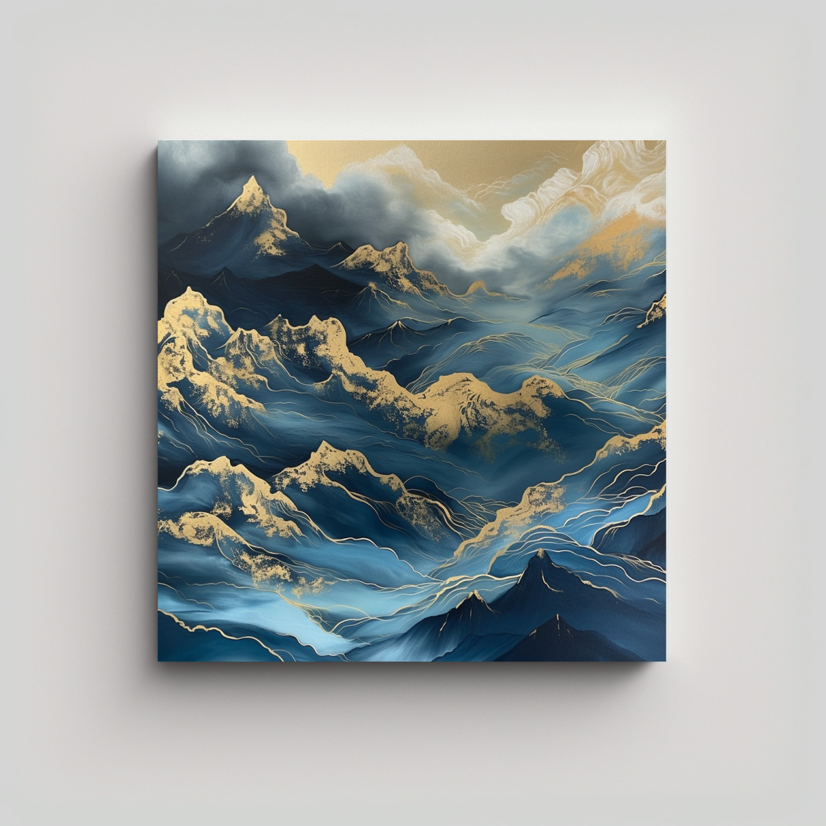 Cuadro Abstracto Azul Claro Y Gris Oscuro - DecoCuadros