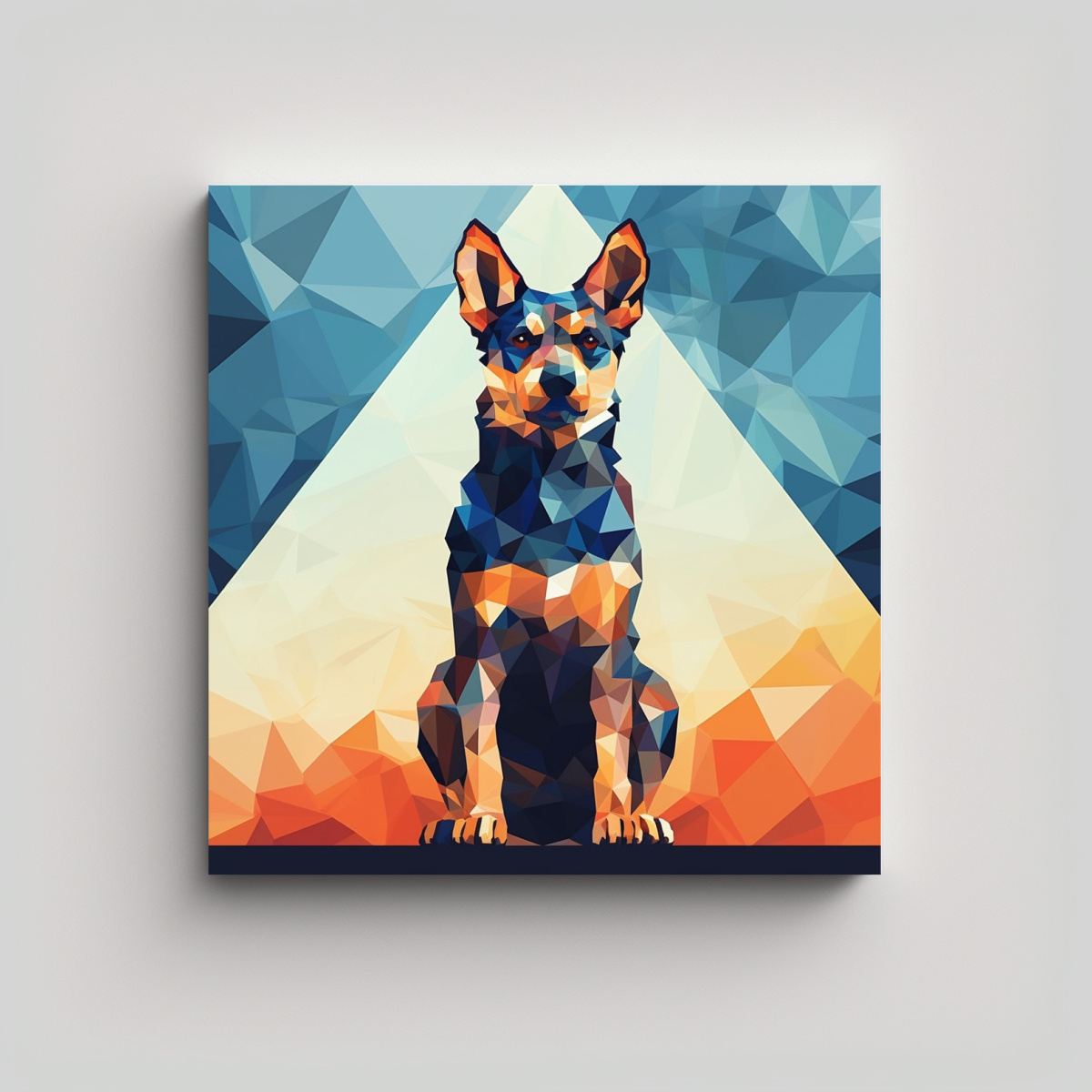 Cuadro Abstracto Perro Diseño Geométrico Elegante - DecoCuadros