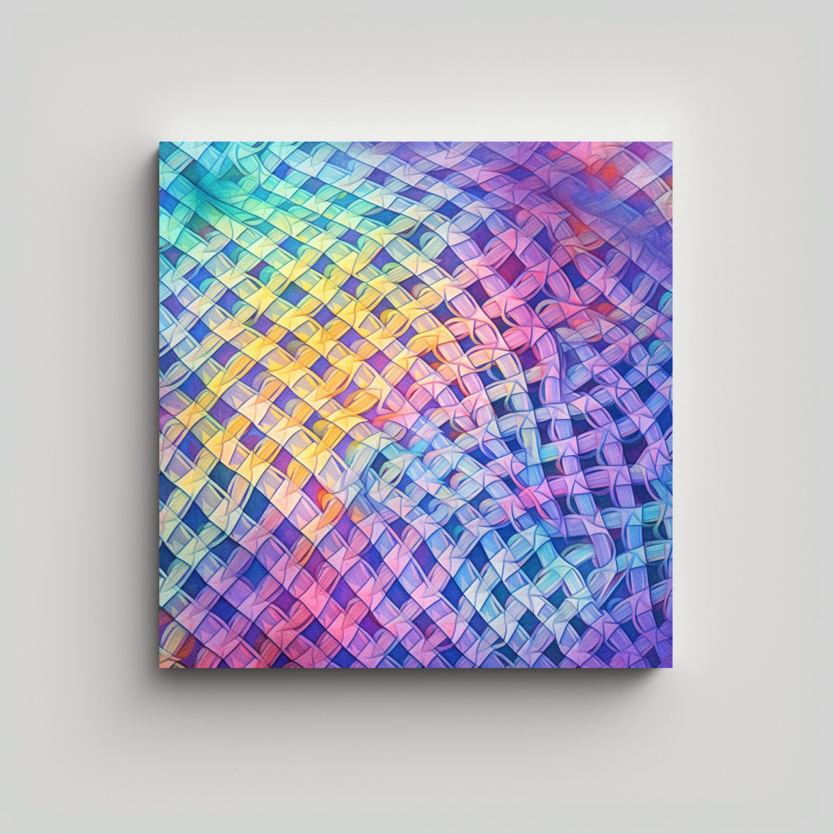 Cuadro Abstracto Tela Tonos Económico Patrón Rejilla Acuarela Violeta ...