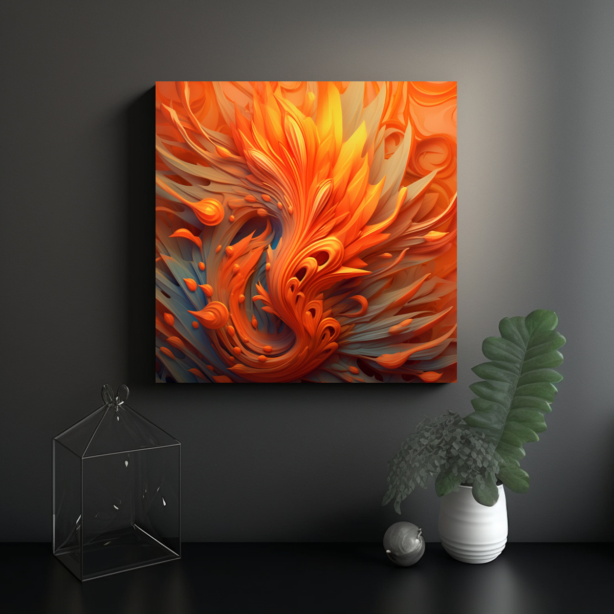 Cuadro Colores Exclusivo Onyx: Arte Abstracto En Tonos Naranja Claro ...