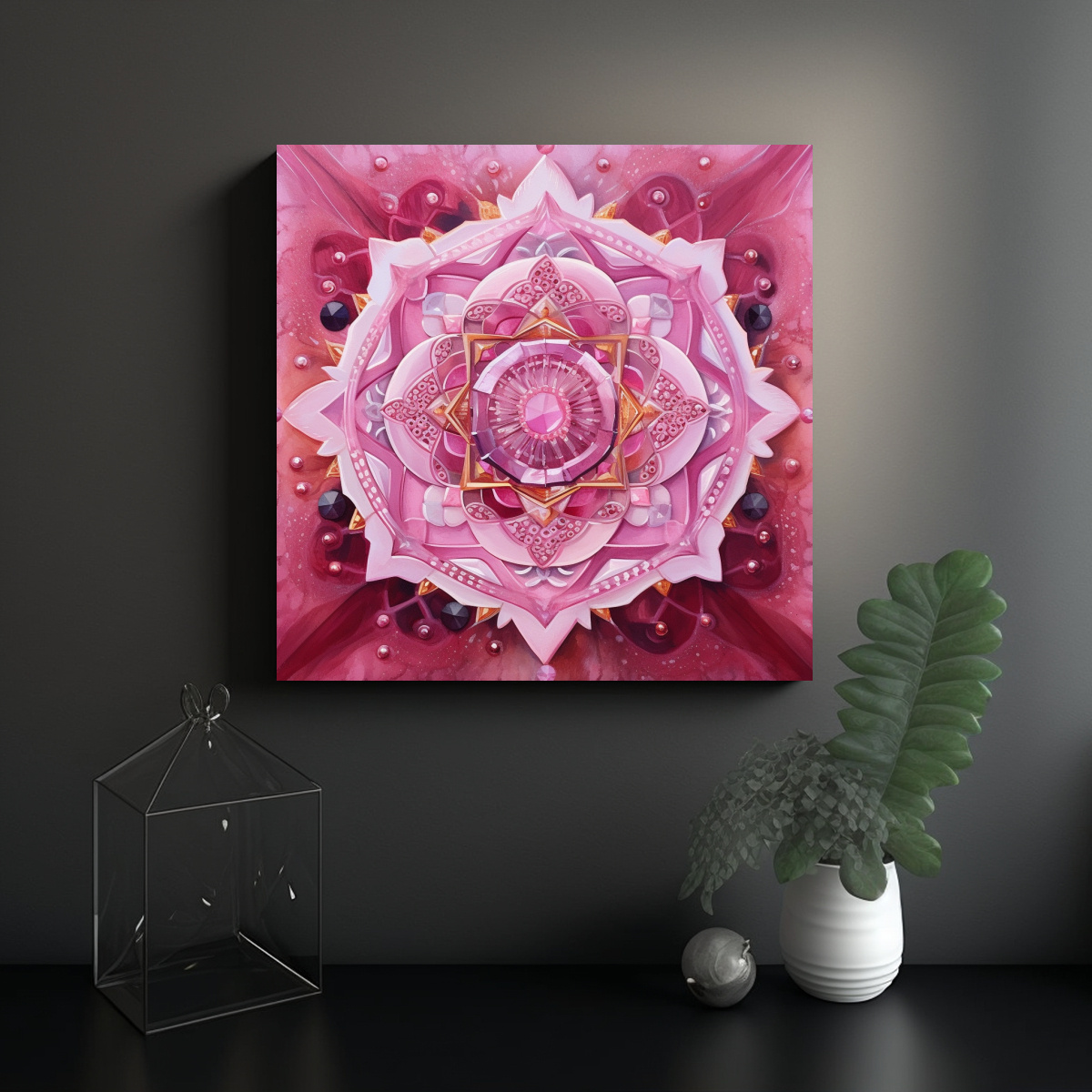 Cuadro Colores Mandala Rosa Cristal Impacto Visual - Compra Online ...