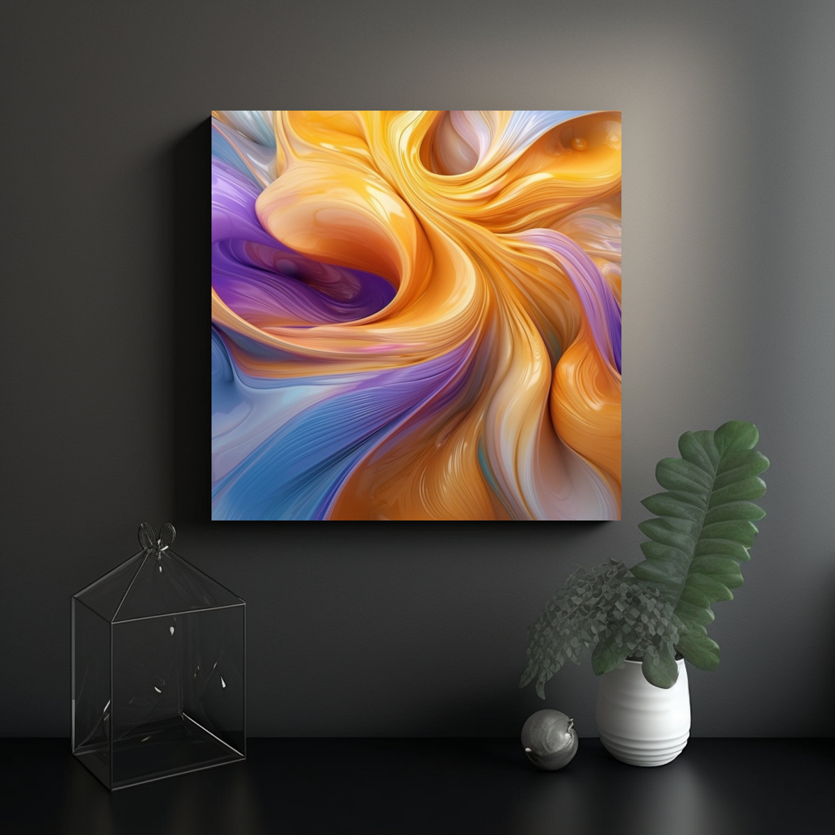 Cuadro Creativo Surrealista Con Remolinos Coloridos - DecoCuadros