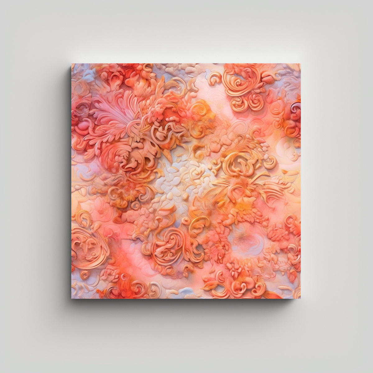 Cuadro De Coral Y Dorado Estilo Ricamente Detallado En Azulejo ...