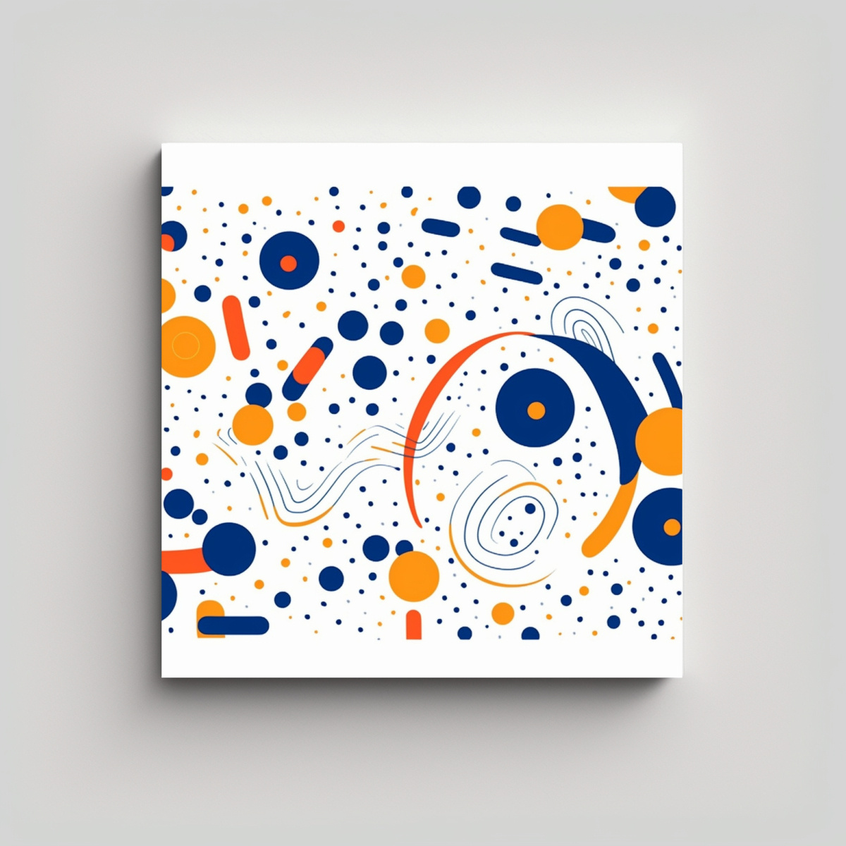 Cuadro De Decoración Con Patrón De Línea Azul Horizontal Y Zigzags ...