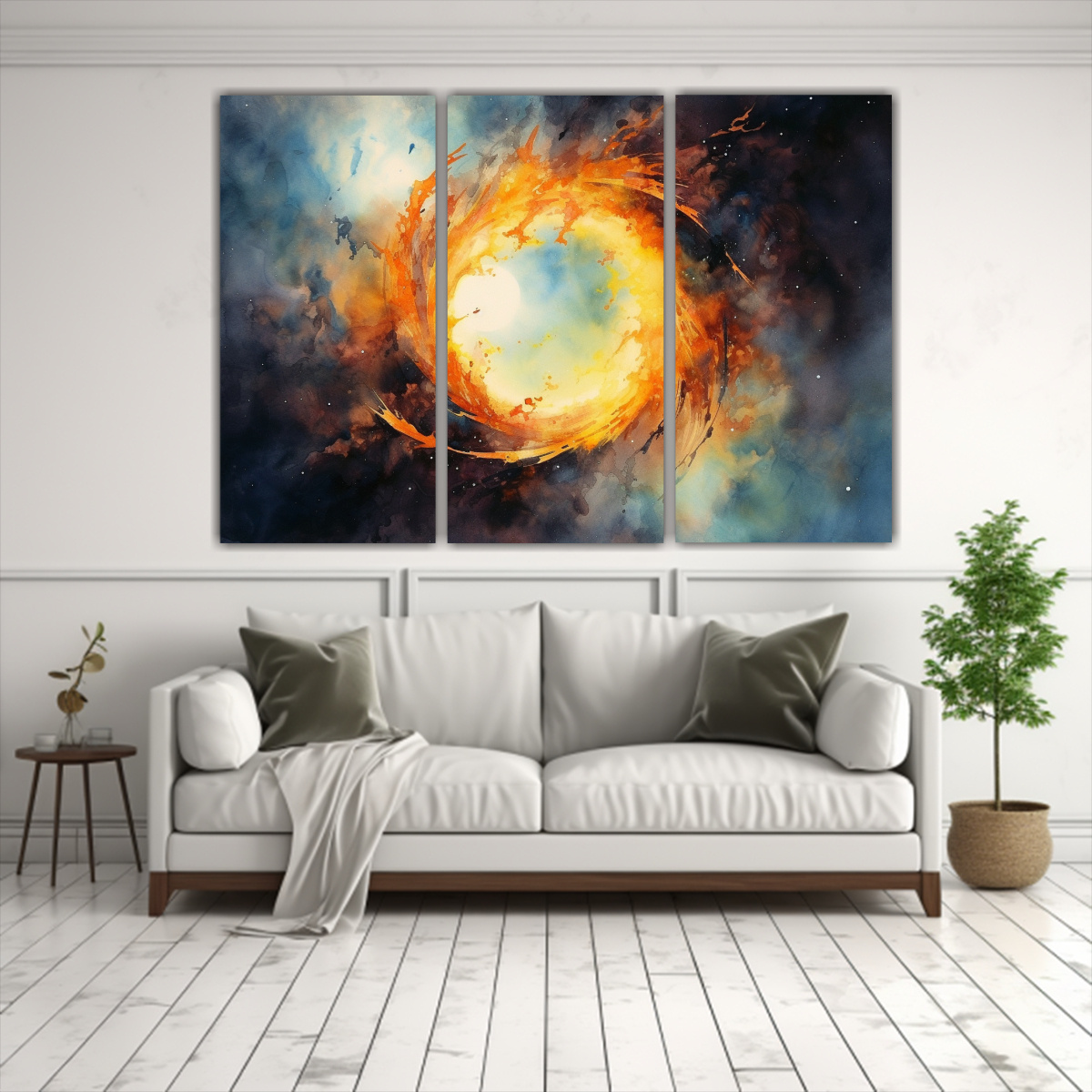 Cuadro Eclipse Solar En Acuarela - Decoración Exclusiva - Decocuadros