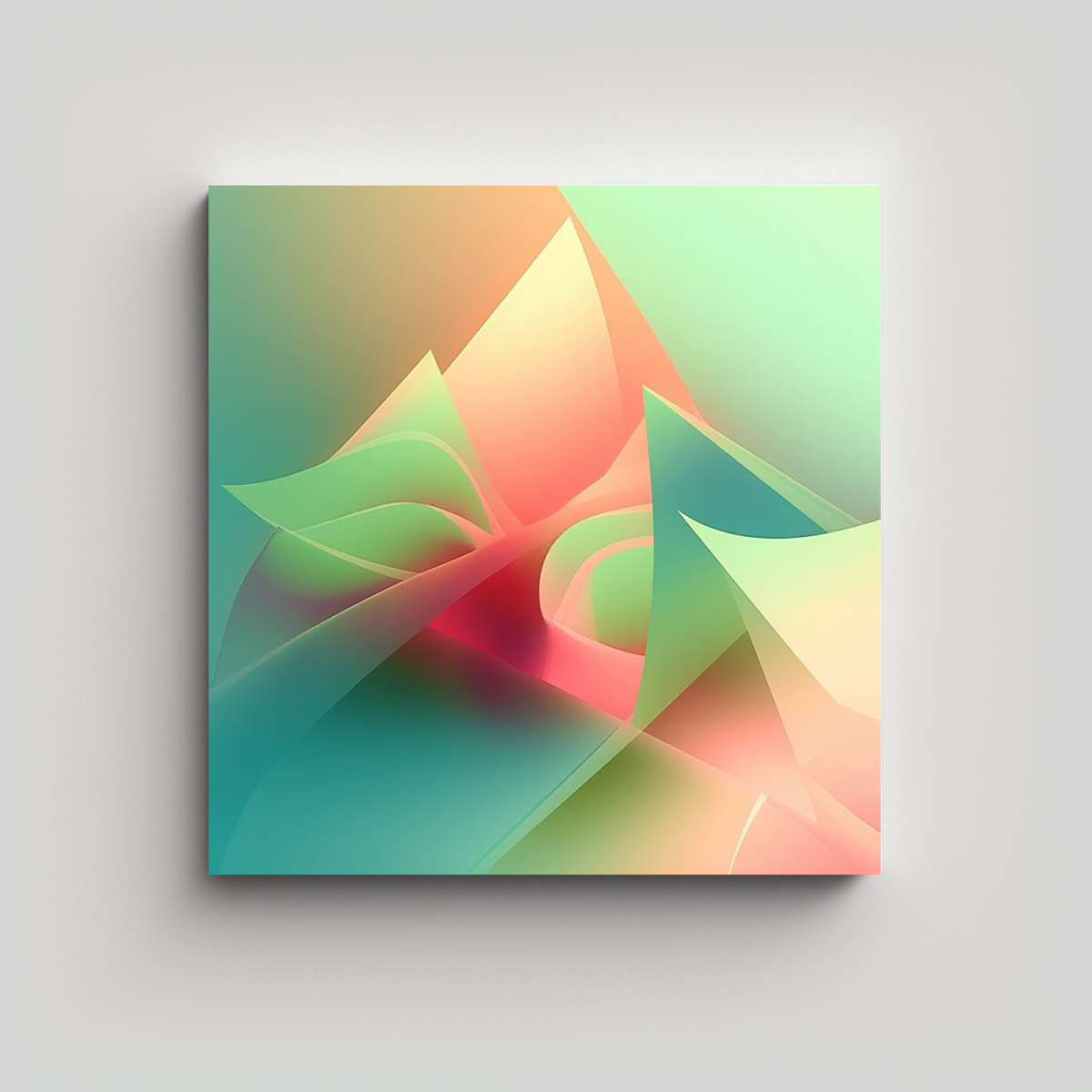 Cuadro De Formas Irregulares Y Variables Plateado Y Menta - DecoCuadros