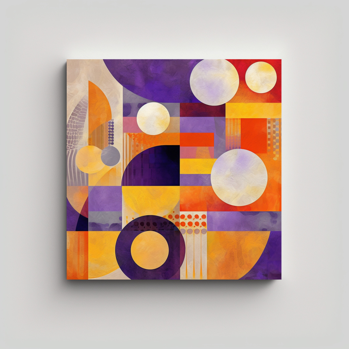 Cuadro Lienzo Abstracto Exuberante Morado Amarillo Naranja - DecoCuadros