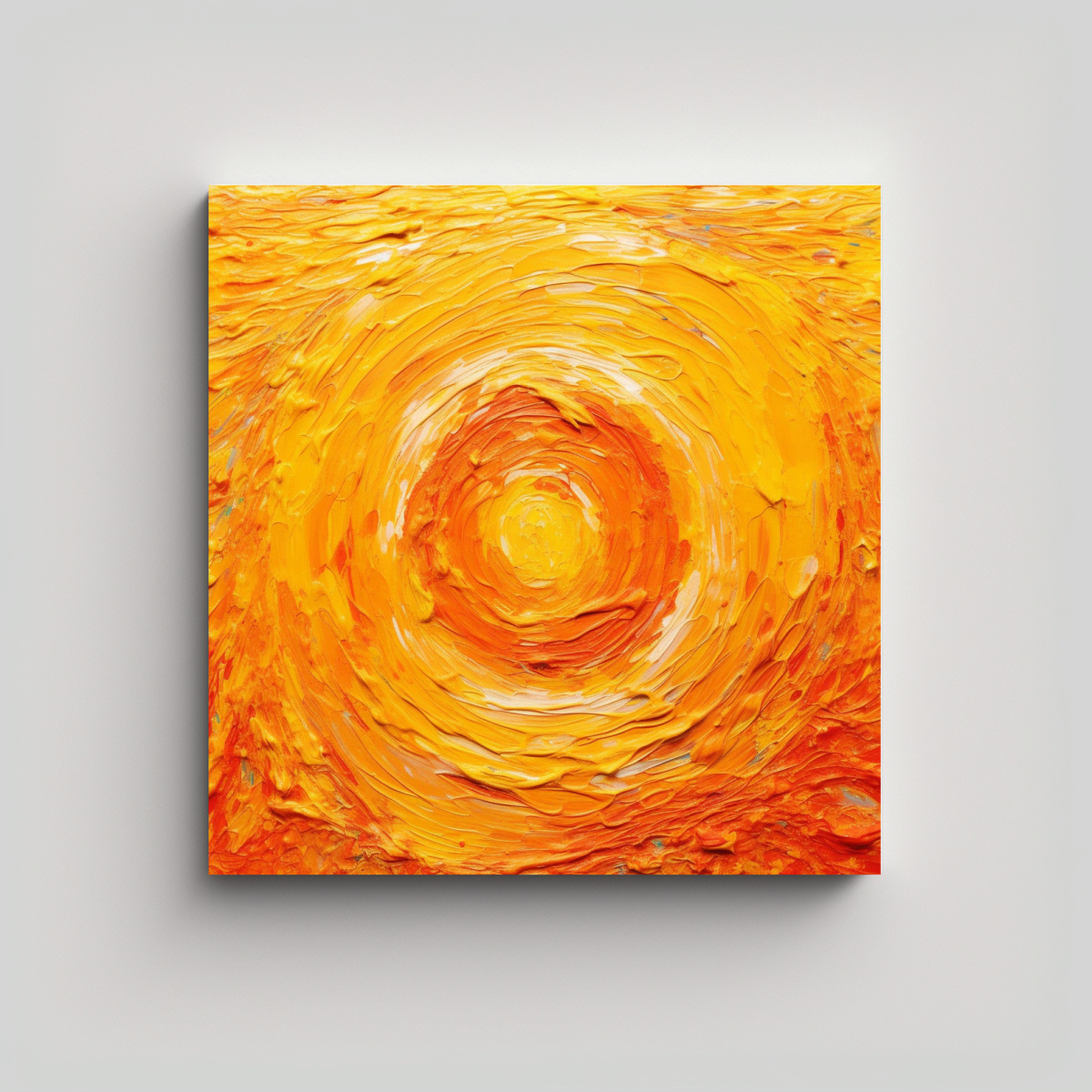 Cuadro Decorativo Círculo Amarillo Brillante Rodeado De Naranja Estilo ...