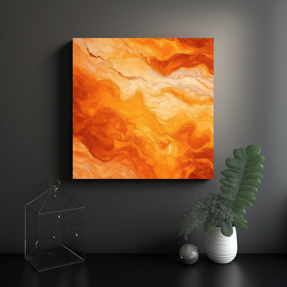 Cuadro Decorativo Mármol Naranja - DecoCuadros