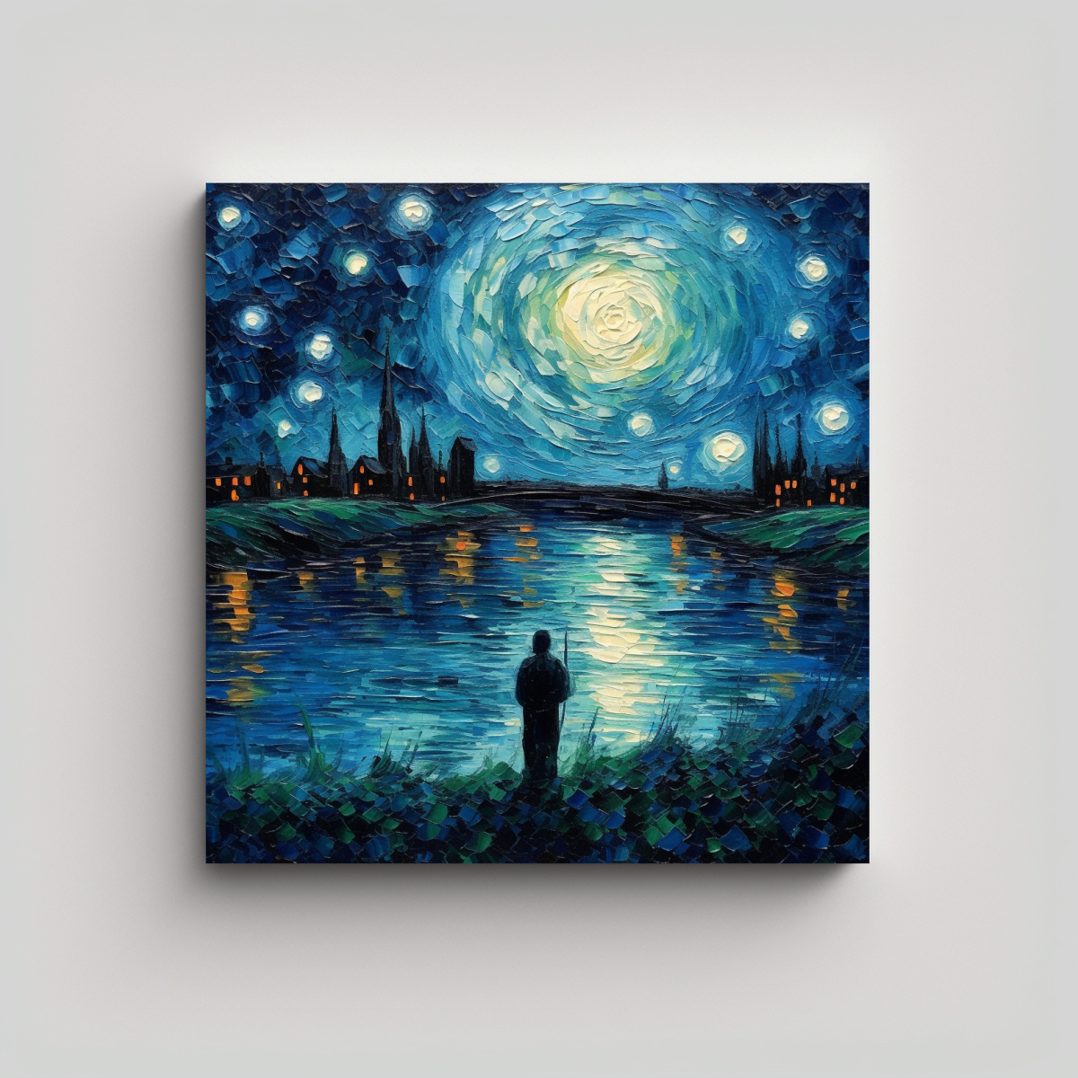 Cuadro Decorativo: Exposición Van Gogh Noche Estrellada Estilo Abril ...