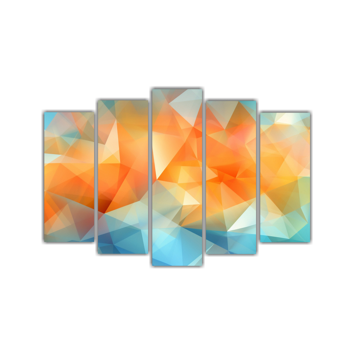 Cuadro Decorativo Moderno Con Patrón De Triángulos En Naranja Claro - DecoCuadros