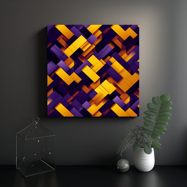 Cuadro Decorativo Morado Con Patrón De Imagen Colorida Impresa ...