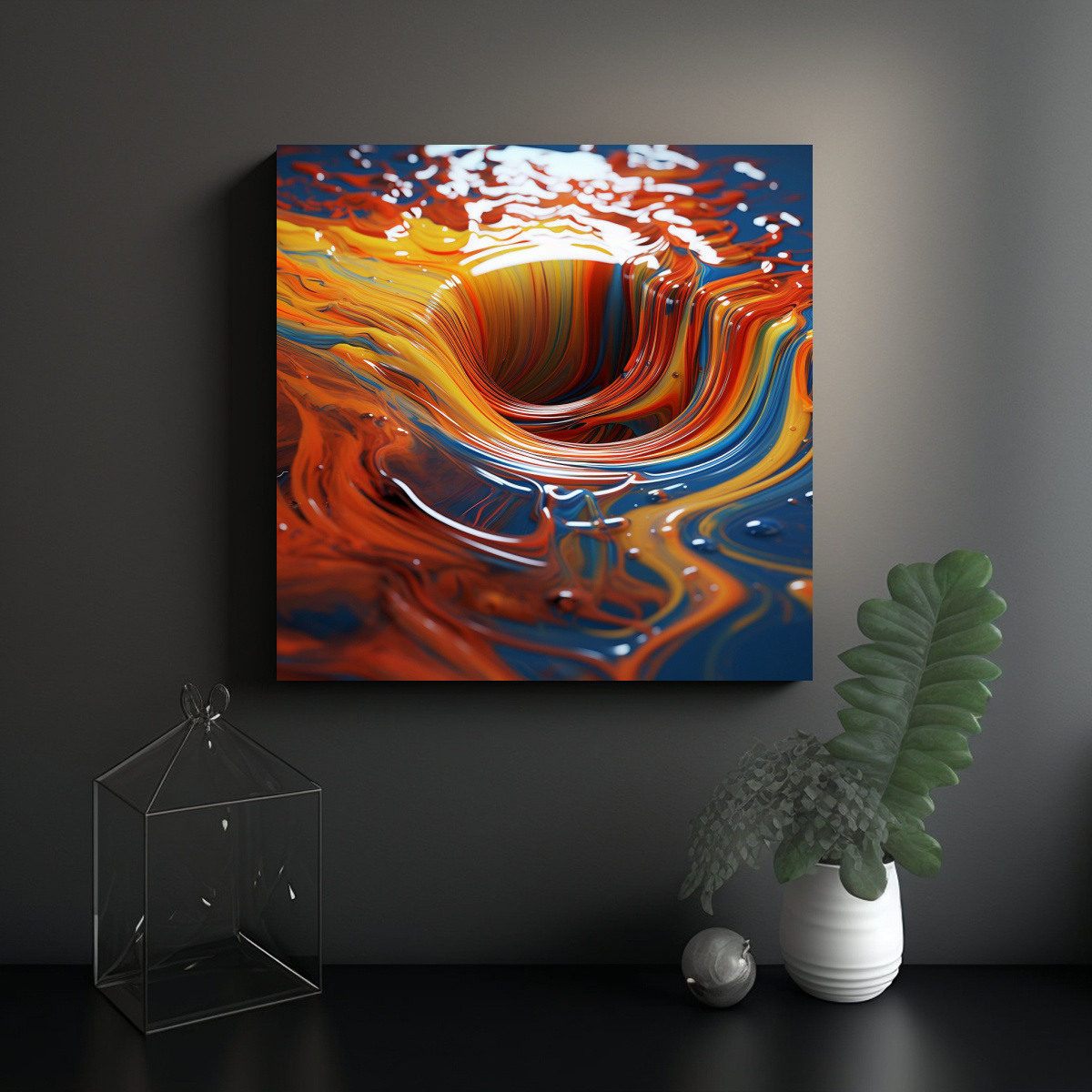 Cuadro En Bastidor Moderno Abstracto Brillante V5 Surrealista - DecoCuadros