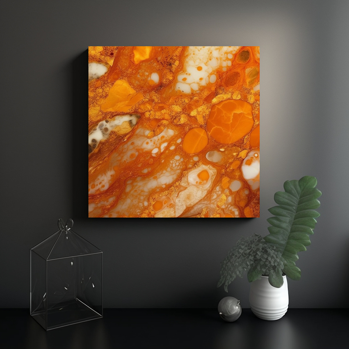 Cuadro Decorativo Galería Textura Mármol Naranja - Compra Online - Decocuadros