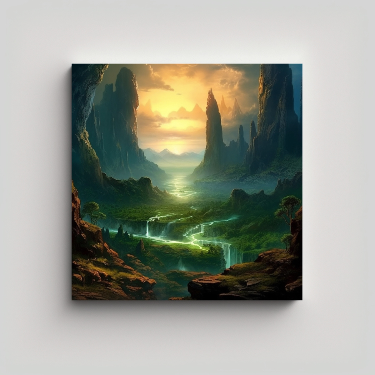 Cuadro Fantasía Rectangular - Decoración En Plateado, Azul Marino Y ...