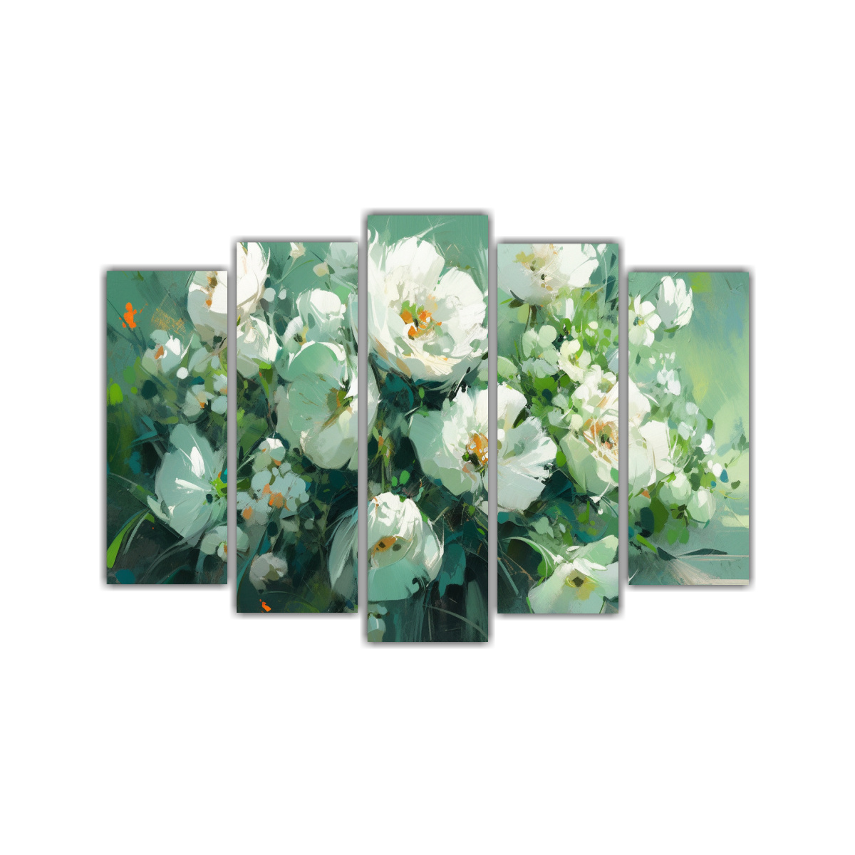 Cuadro Flores Verde En Lienzo Estilo Galería - DecoCuadros