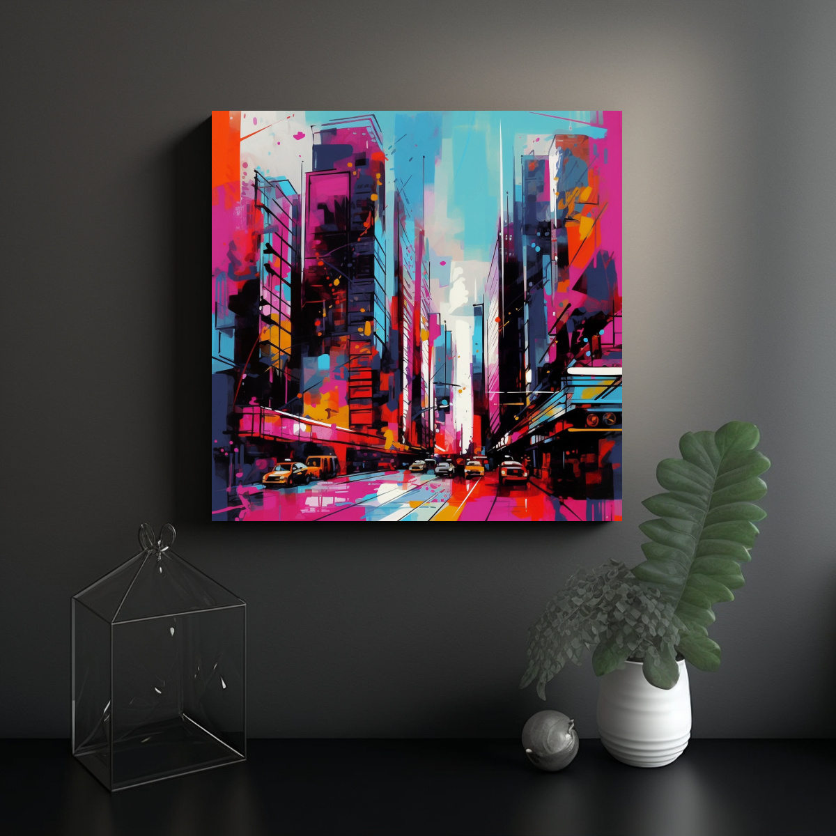 Cuadro Impreso Ciudad Moderna Con Rascacielos Estilo Pop Art Niell ...