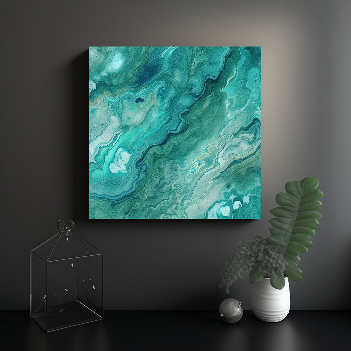Cuadro Lienzo Mármol Turquesa Para Decoración - DecoCuadros