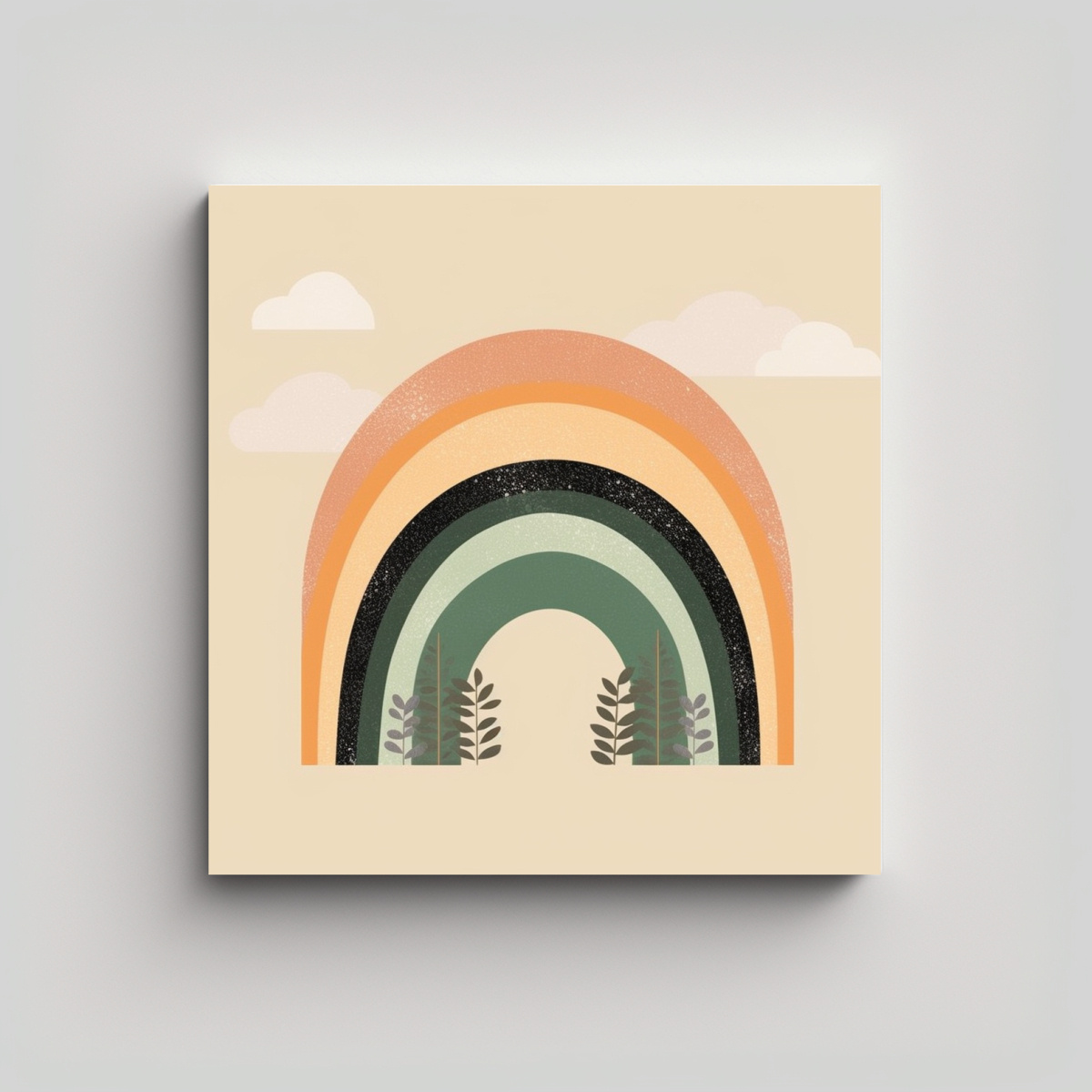 Cuadro Minimalista Arcoíris Verde Salvia Visual Alegre - DecoCuadros