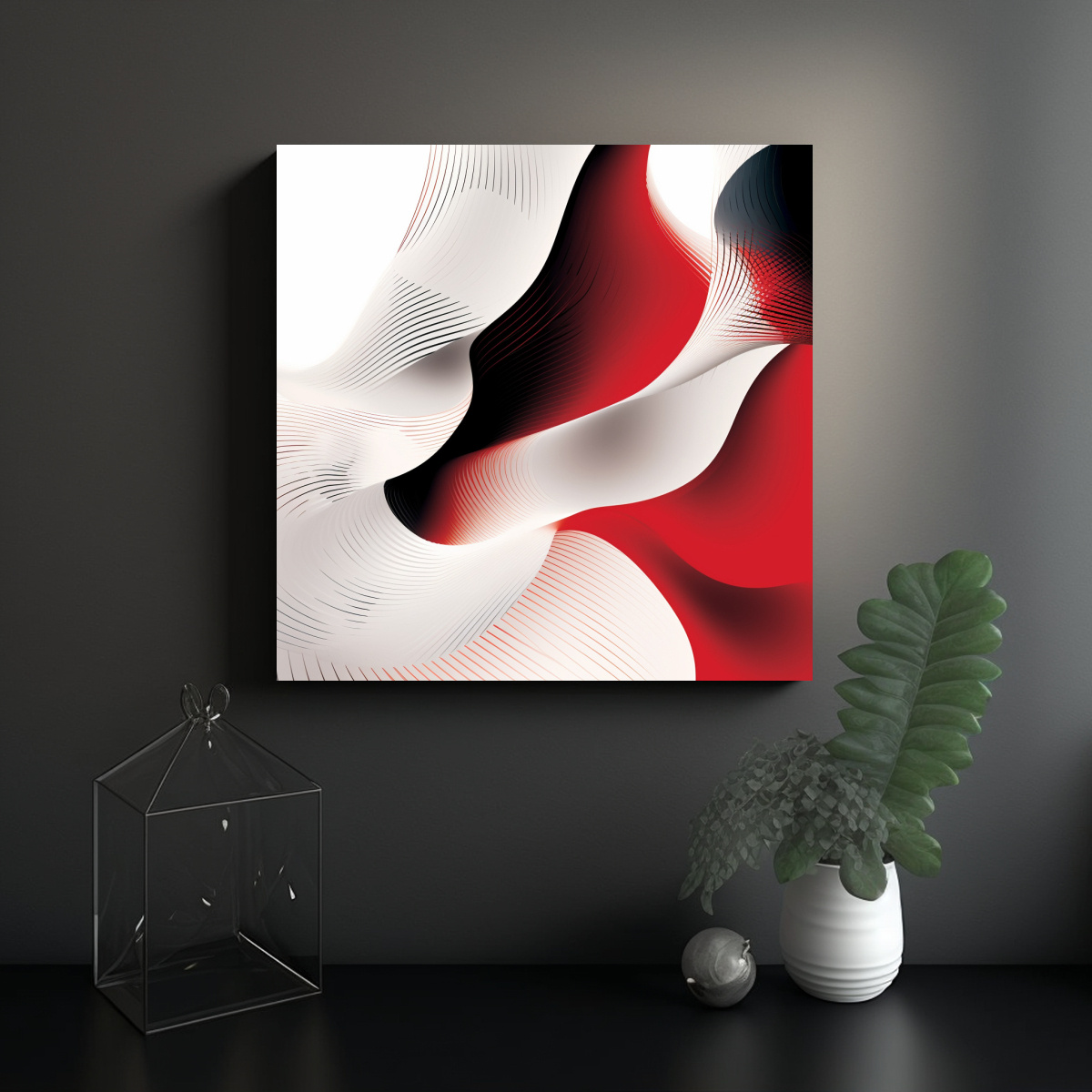 Cuadro Minimalista Lienzo Inspirador En Colores Rojo, Blanco Y Negro - DecoCuadros