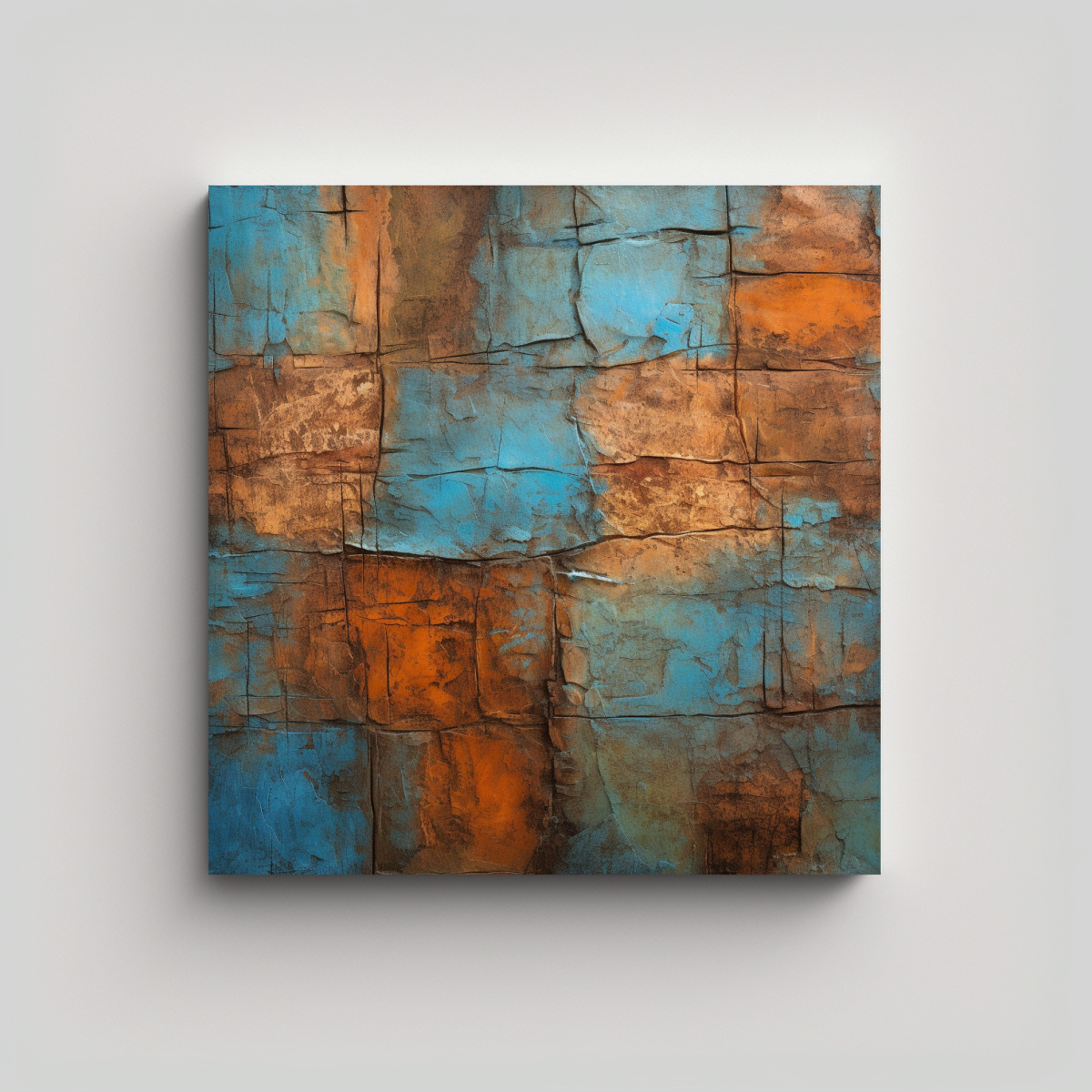 Cuadro Moderno Fantasía: Texturas Y Tonos Vibrantes Azules, Marrones Y ...