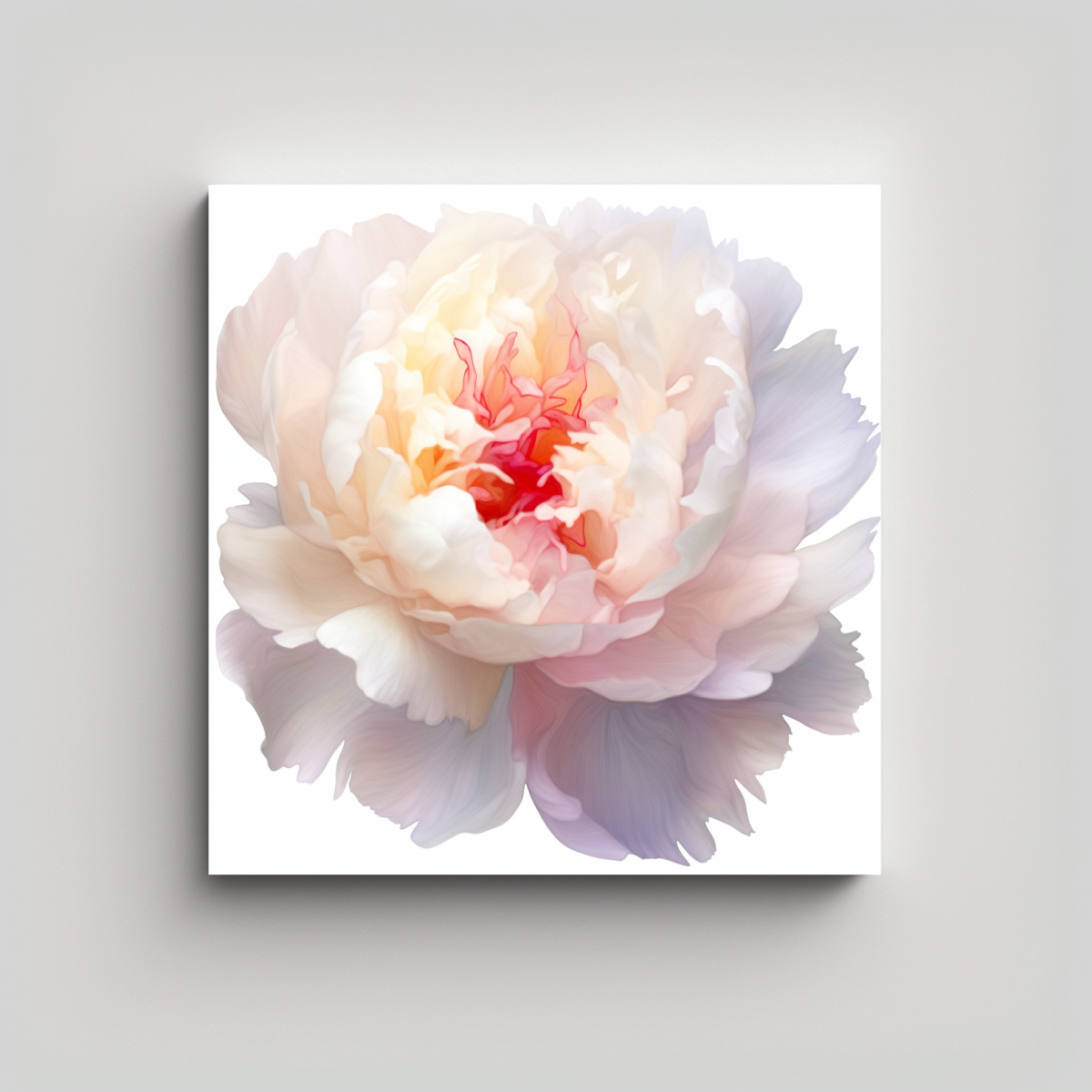 Cuadro Salón Cuadrado Estilo Ursula Abresch Peonía Japonesa - DecoCuadros