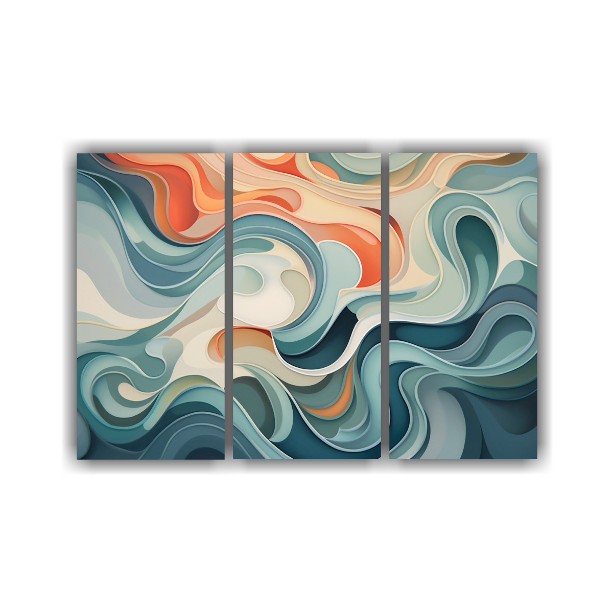 Cuadro Tela Abstracto Con Líneas Fluidas Para Dormitorio - DecoCuadros