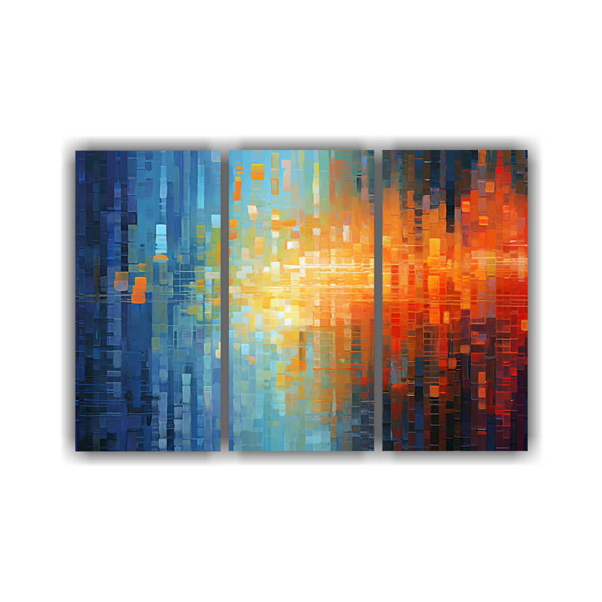 Cuadros Abstractos Coloridos En Azul Y Naranja - DecoCuadros